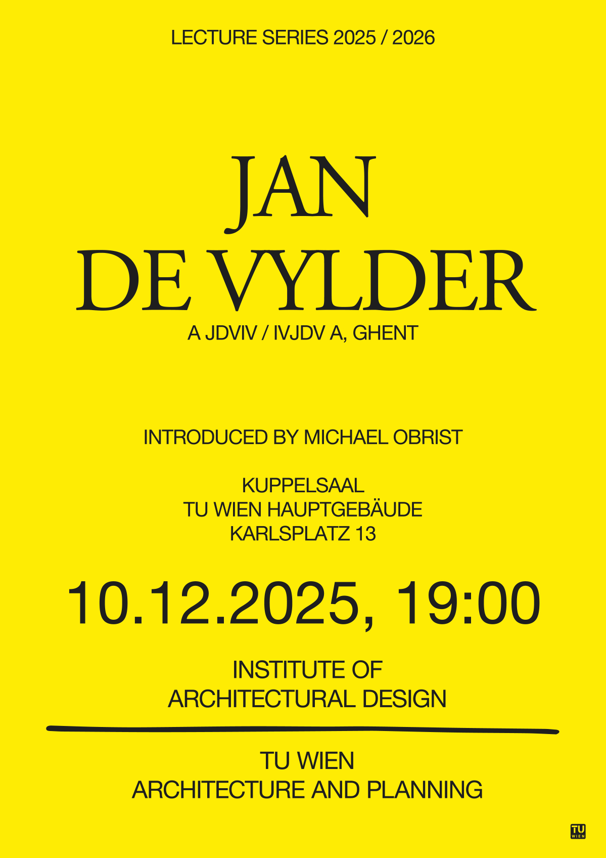 Invitation | Einladung zum Vortrag JAN DE VYLDER - TU Wien Faculty of ...